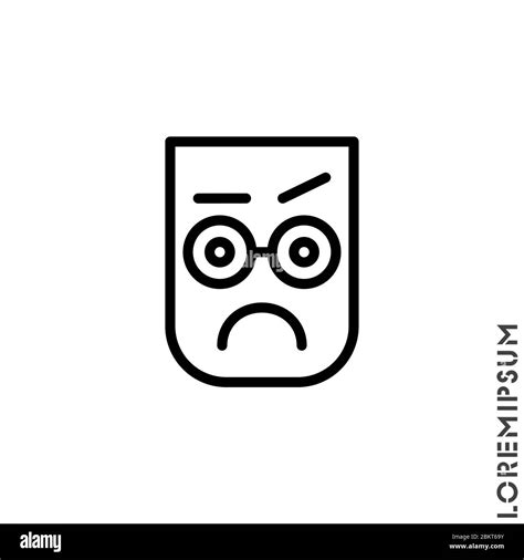 Thinking Face Emoji Outline Icon Linear Style Sign For Mobile Concept