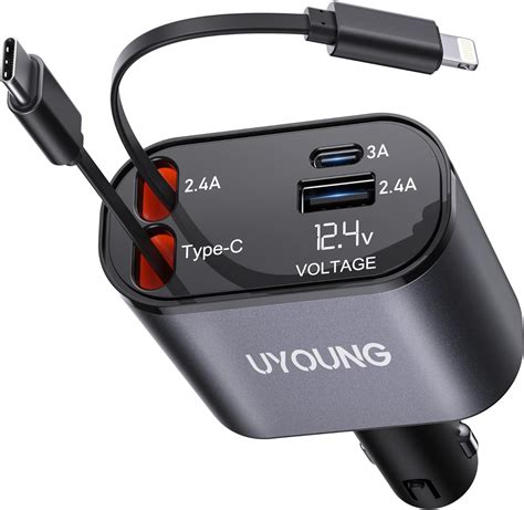 Amazon Iphone Car Charger Retractable Fast Car Phone Charger W
