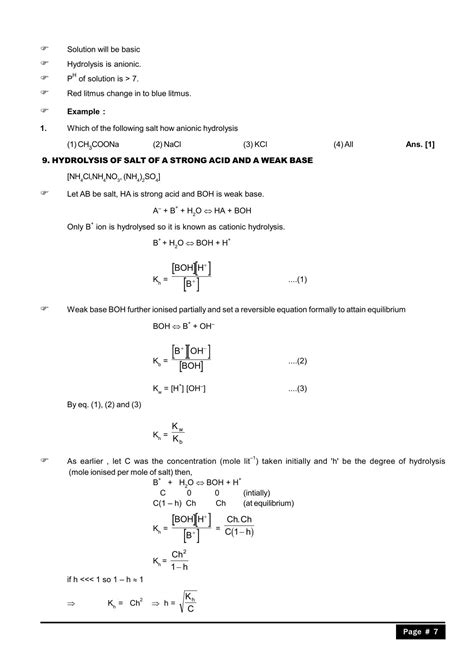 Ionic Equilibrium Class Notes For Iit Jee Neet