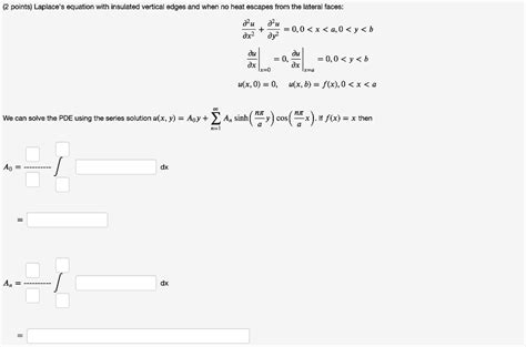 solved laplace s equation with insulated vertical edges and when no heat escapes from the