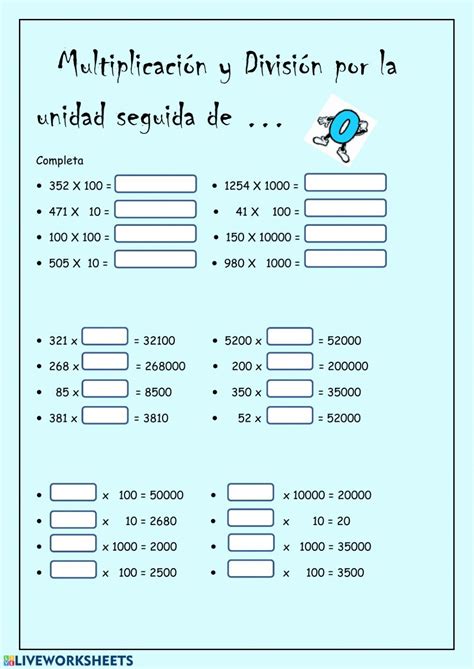 Multiplicaciones Y Divisiones Interactive Activity Artofit