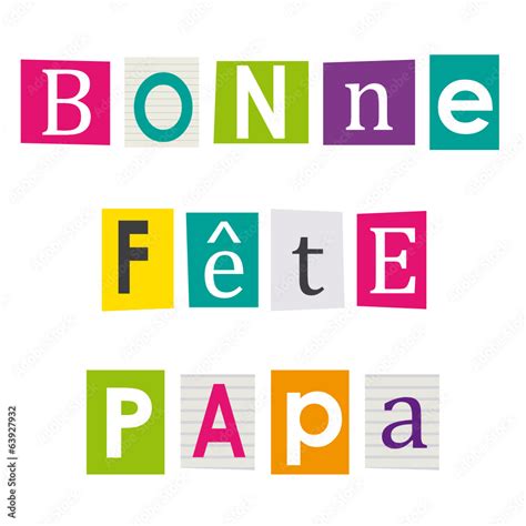 Bonne F Te Papa Lettres D Coup Es Dans Magazines Stock Vector Adobe