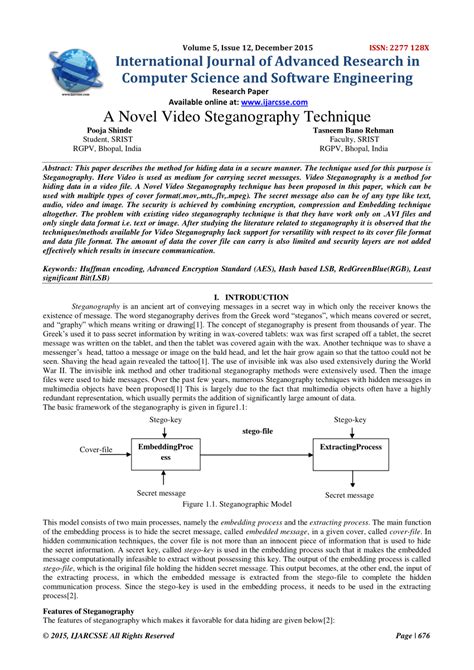 pdf a novel video steganography technique