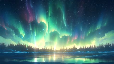 Beautiful Northern Lights And Stars Wallpaper For Desktop Laptop