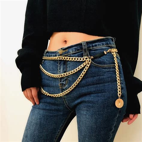 Sexy Prata Cor De Ouro Metal Barriga Cintura Corrente Borla Lantejoulas