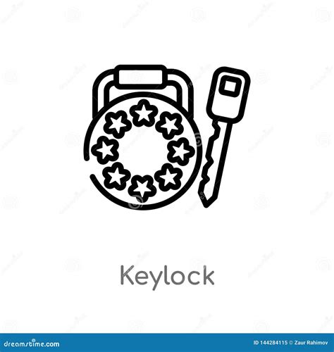 Keylock Concept Vector Linear Icon Isolated On Transparent Background
