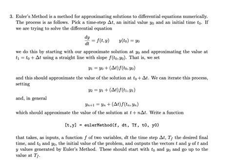 solved 3 euler s method is a method for approximating