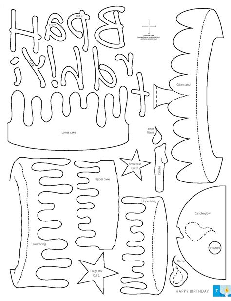 Printable Birthday Cake Template
