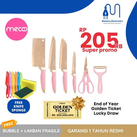 Jual Mecoo Most Aesthetic 6 In 1 Antibacterial Knife Set Pisau Dapur