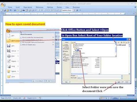 How To Open MS WORD Documents YouTube