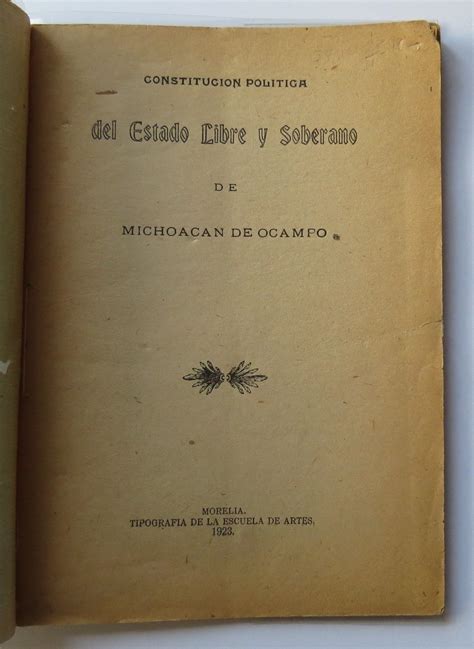 Constitución Política del Estado Libre y Soberano de Michoacán de