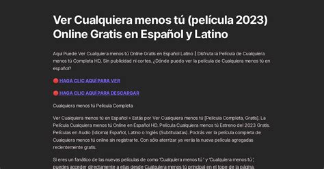 Ver Cualquiera menos tú película 2023 Online Gratis en Español y Latino