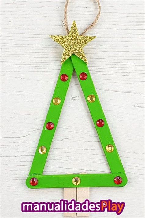 Árbol de Navidad creativo Manualidades con palitos de helado