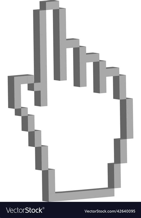 Index Finger Hand Cursor Made Up D Cubes Vector Image