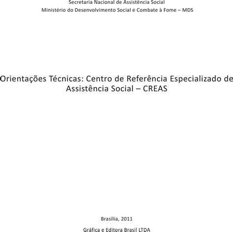 Orientações Técnicas Centro De Referência De Assistência Social Cras