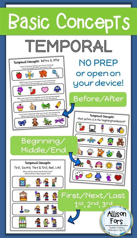 temporal concepts speech therapy no prep speech language therapy speech therapy materials