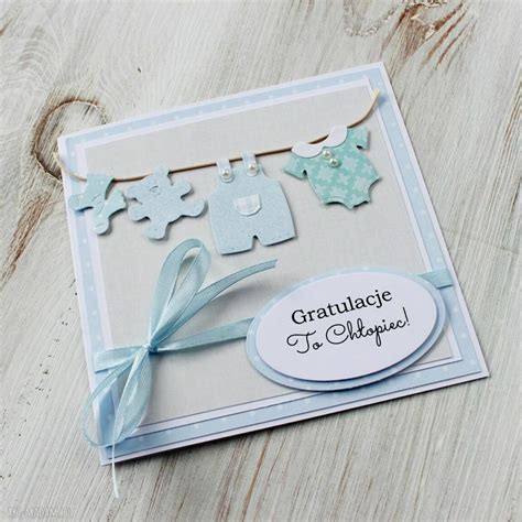 Kartka Z Okazji Narodzin Dla Ch Opca Babyshower Roczek Chrzest Art