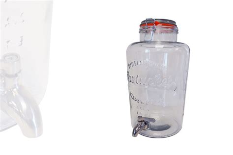 ALV Fontaine En Verre Pour Liquide 8 5 Litres Socle Robinet Inox ALV