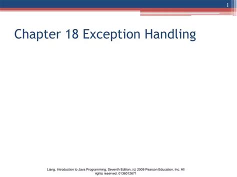 Ppt Chapter Exception Handling Powerpoint Presentation Free