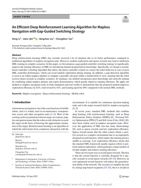 an efficient deep reinforcement learning algorithm for mapless navigation with gap guided