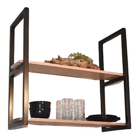 Suportes Prateleira Dupla Estilo Industrial 88x30 Preto LITORAL VAREJO