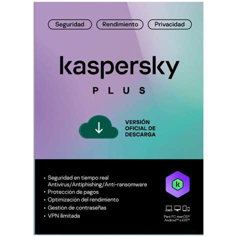 Antivirus Kaspersky Plus 5 Dispositivos 1 Año