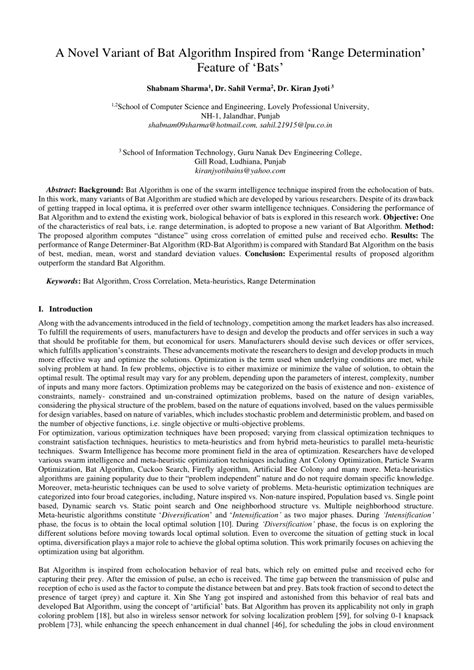 pdf rd bat bat algorithm as range determiner