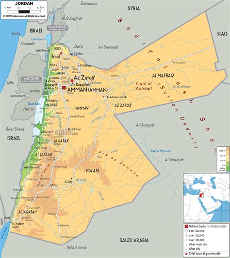 Country Jordan Map Off Concordehotels Tr