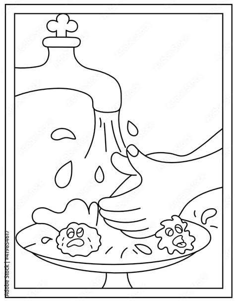 Washing Hands Coloring Page