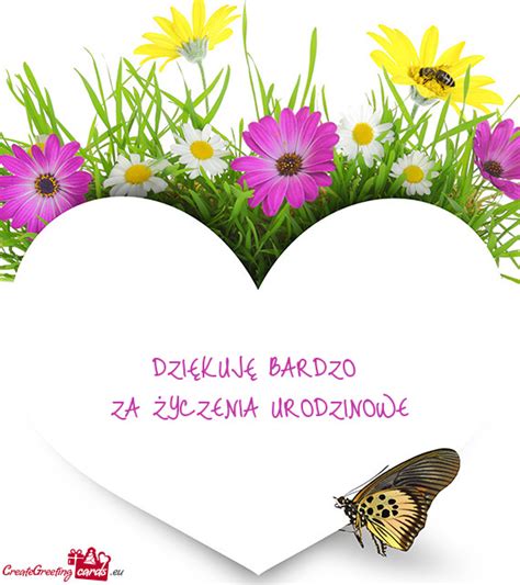 DZIĘKUJĘ BARDZO ZA ŻYCZENIA URODZINOWE Darmowe kartki