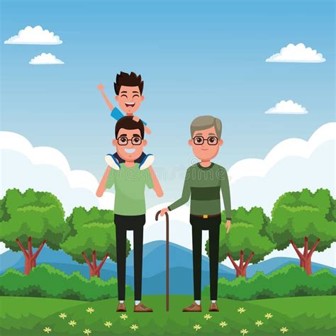 Retrato Del Personaje De Dibujos Animados Del Avatar De La Familia