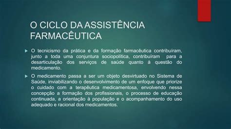 Ciclo Da Assist Ncia Farmac Utica Pptx