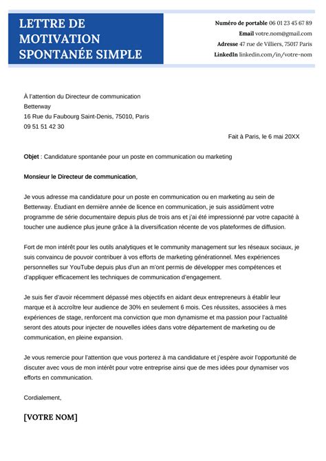 Lettre De Motivation Simple Exemples Et Conseils Pour
