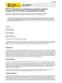 NTP 727 Clasificación y etiquetado de productos ntp 727