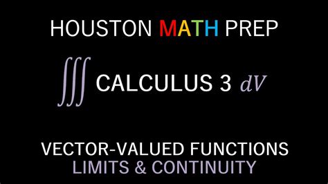 limits and continuity of vector valued functions calculus 3 youtube