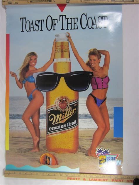 1988 Miller Genuine Draft MGD Bikini Girls Blondes Beer Poster Spring