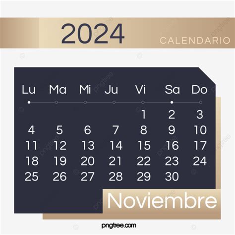 2024 Calendario Español Gradiente De Oro Noviembre PNG 2024 España