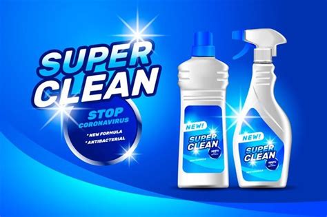 Anuncio De Productos De Limpieza Realista Vector Gratis Negocio De