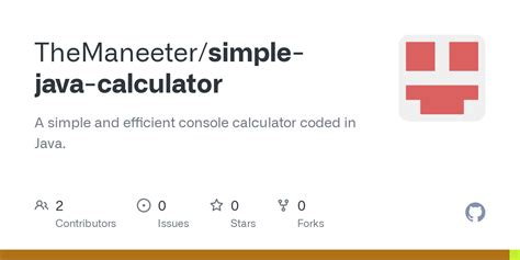 Github Themaneeter Simple Java Calculator A Simple And Efficient