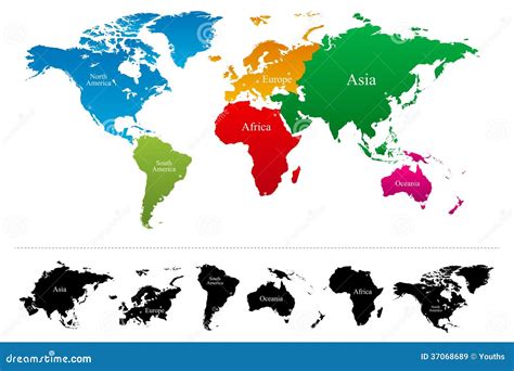 Mapa Del Mundo Con El Atlas Colorido De Los Continentes Ilustraci N Del