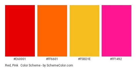 The Color Chart For Different Shades Of Red Pink Yellow And Oranges
