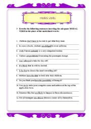 Modal Verbs Exercises ESL Worksheet By Vianabay
