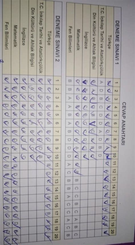 ata yayıncılık 8 sınıf 2 deneme sınavı fen cevap anahtarı olan atsın