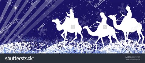 Illustration Three Wise Men Following Star Stock Vector Royalty Free