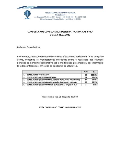 Conselho Deliberativo Aabb Rio Revista
