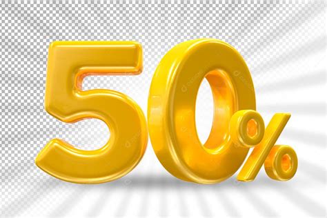 Número 3D 50 Dourado Elemento Para Composição PSD download Designi