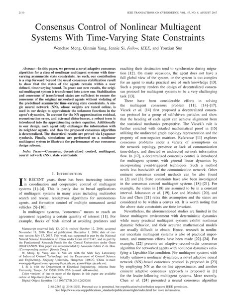 pdf consensus control of nonlinear multiagent systems with time varying state constraints