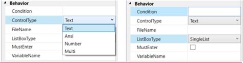 combobox listbox validbox singlelist and multilist controls