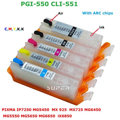 Aliexpress Buy PGI 550 CLI 551 Ink Cartridge For CANON MG5450