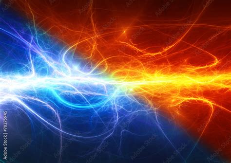Fire And Ice Abstract Lightning Background Stock Illustration Adobe Stock